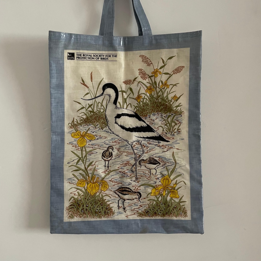 Vintage RSPB Blue and Cream Plastic Bird Motif Shopping Tote Bag - Etsy