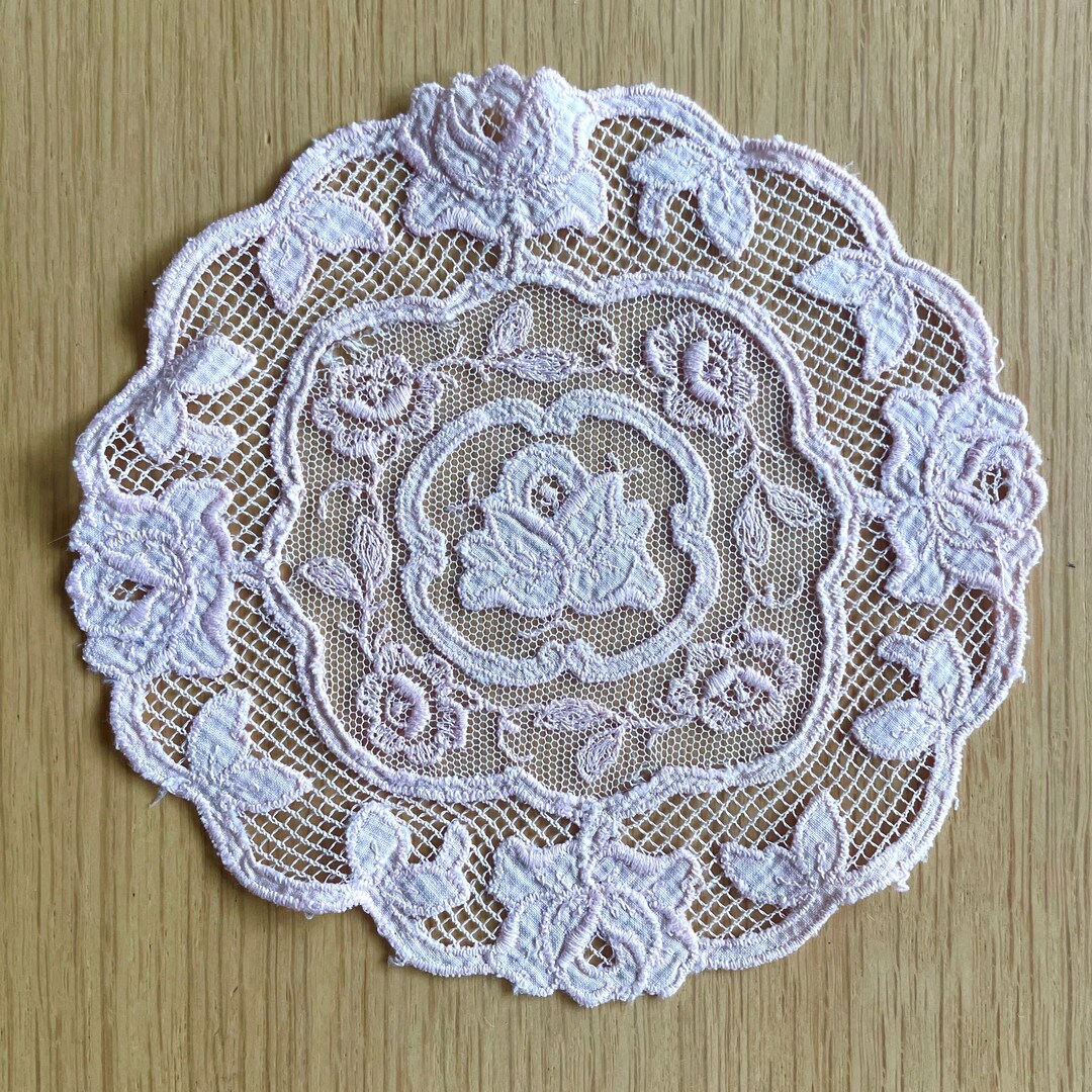 Vintage Pink Lace Rose Dressing Table Coaster Home Linen - Etsy