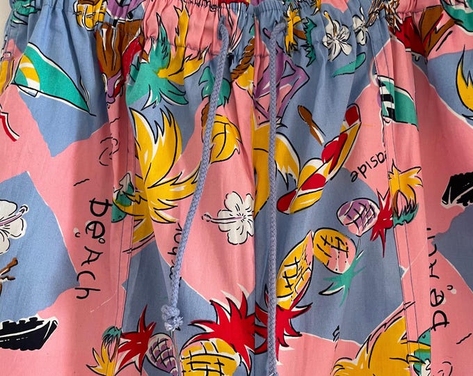 Funky Beach Seaside Patterned Trousers Funky Print Pants Vintage - Etsy