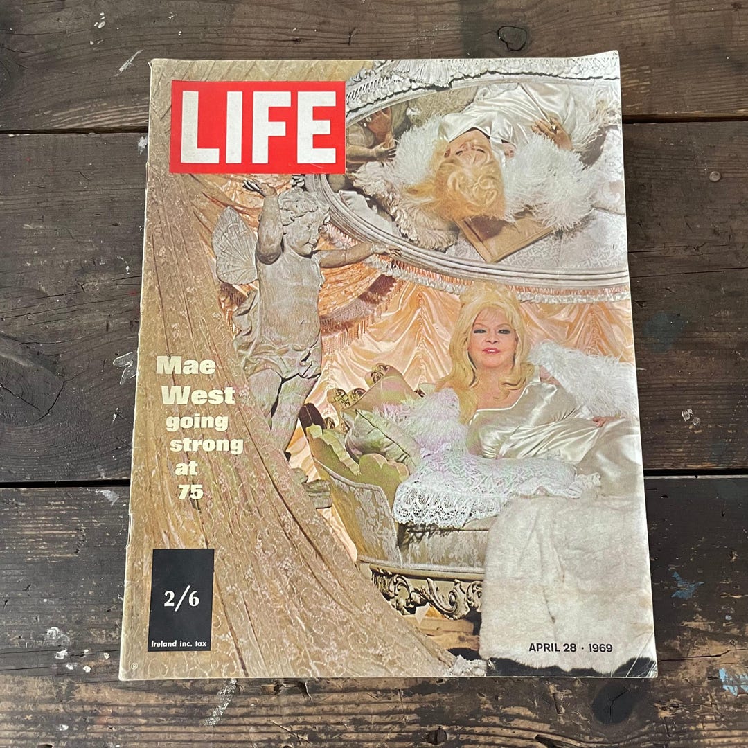 Vintage LIFE Magazine April 28th 1969. Featuring Mae West. 1960s Paper ...