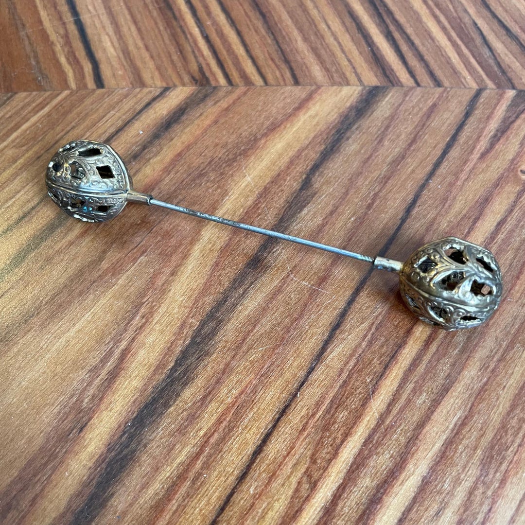 Vintage Round Double Orb Cutout Detail Hat Pin Accessory - Etsy