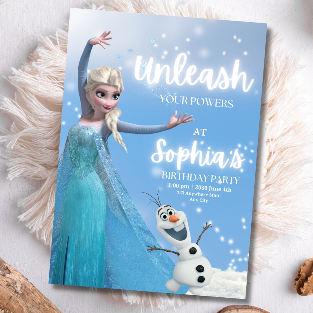 FROZEN Invitation Elsa Birthday Invitation Winter Snow Birthday ...