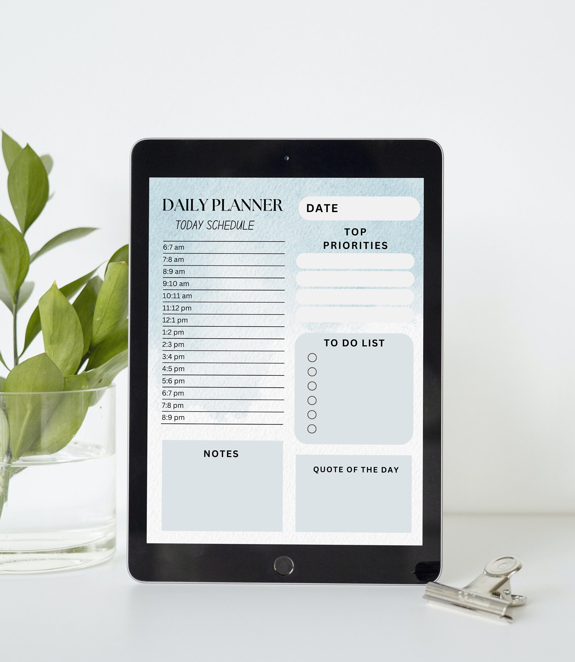 Daily Digital Planner Template Simple Daily Planner Digital Planner ...