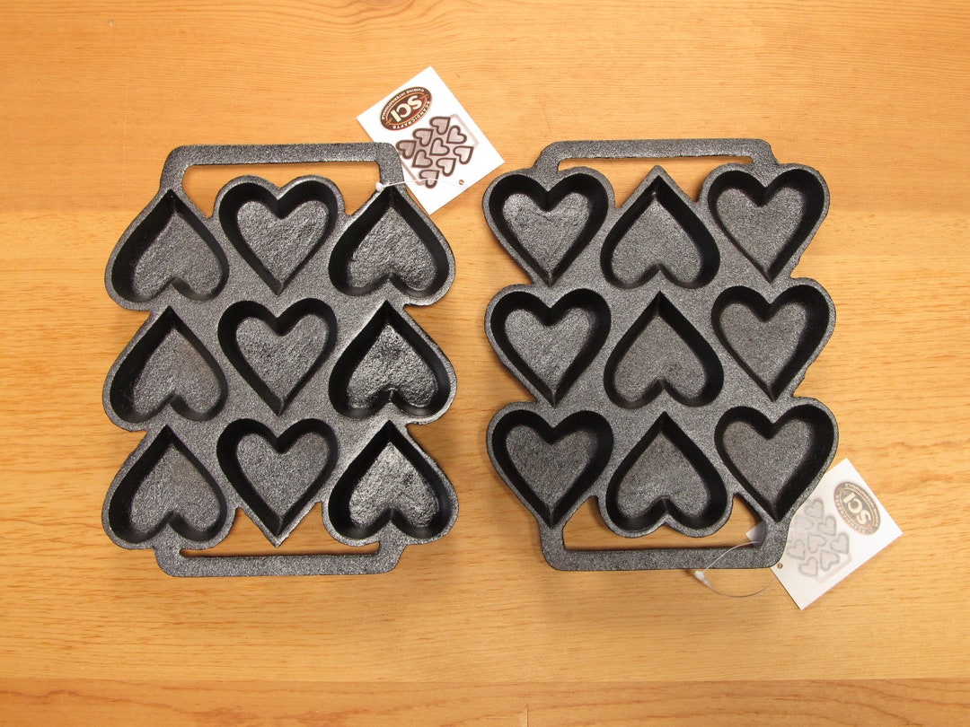 2 Great Cast Iron Heart Pans, the Pan of Hearts - Etsy