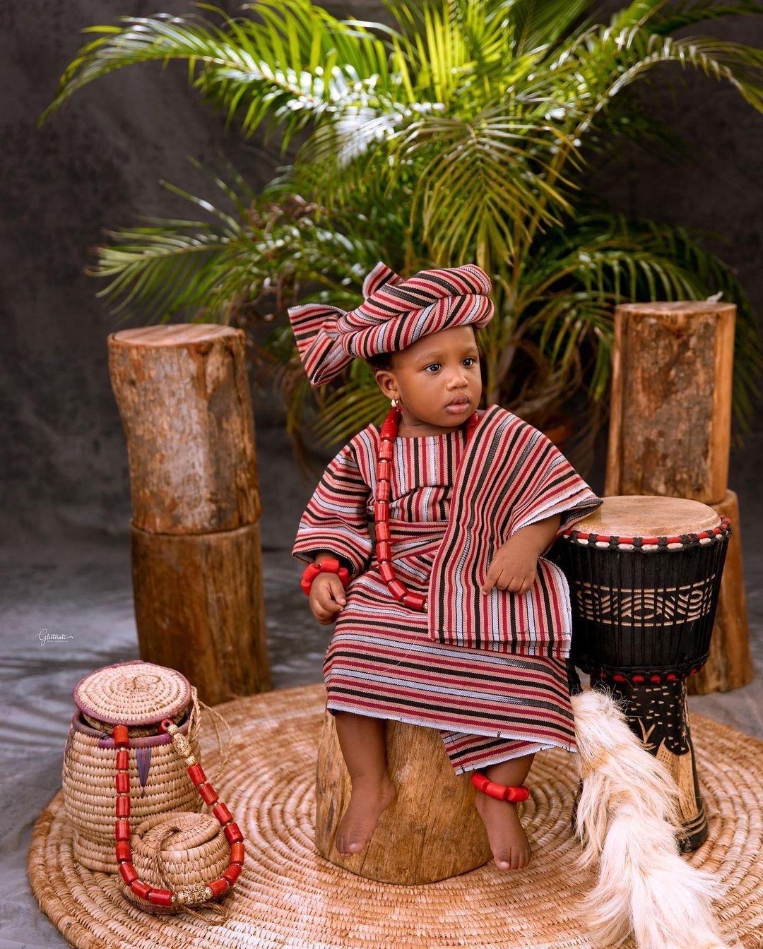 ASOOKE Outfits for Little Girls , African Attire for Kids, Asooke Iro ...