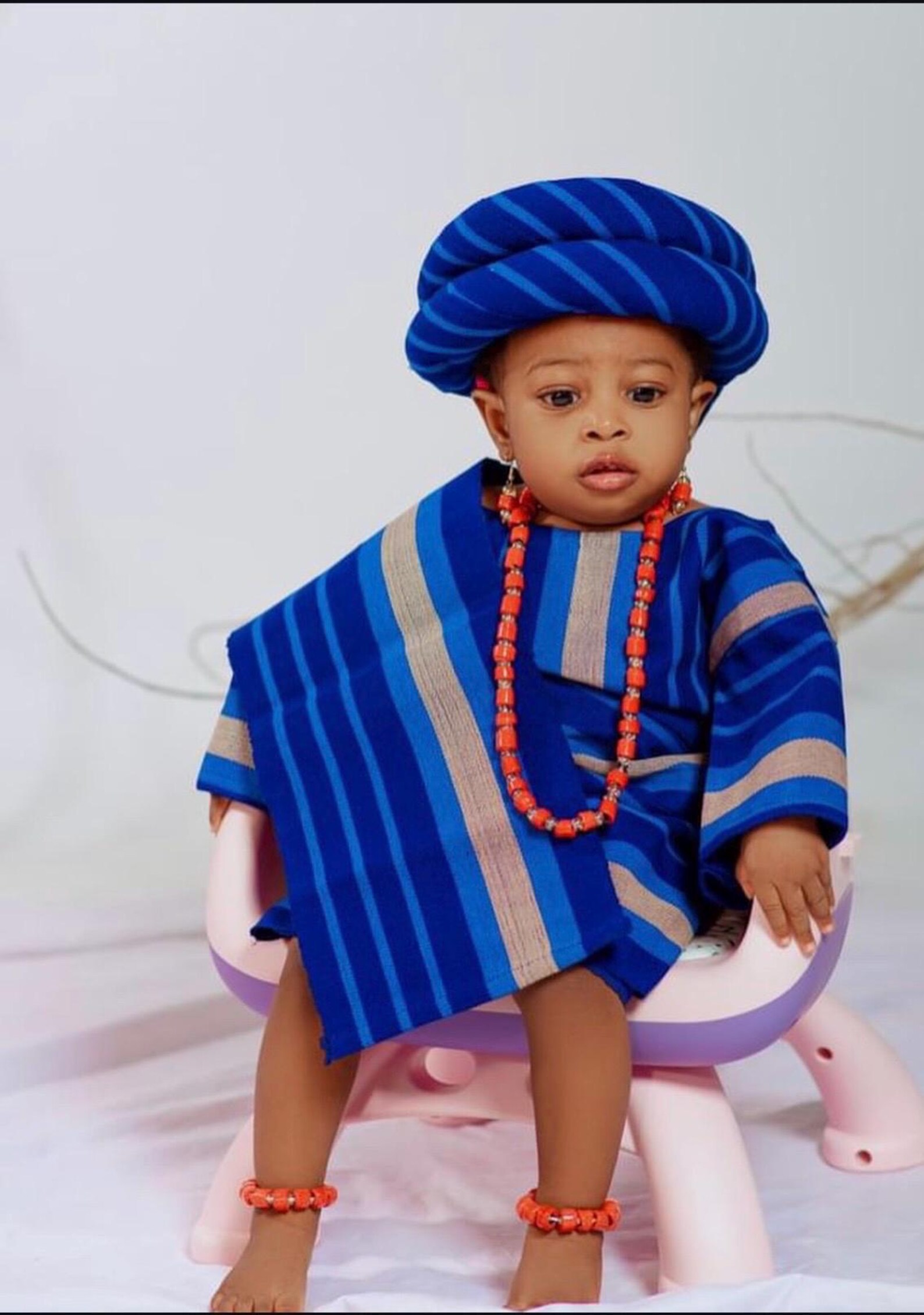 ASOOKE Outfits for Little Girls, African Attire for Kids, Asooke Iro ...