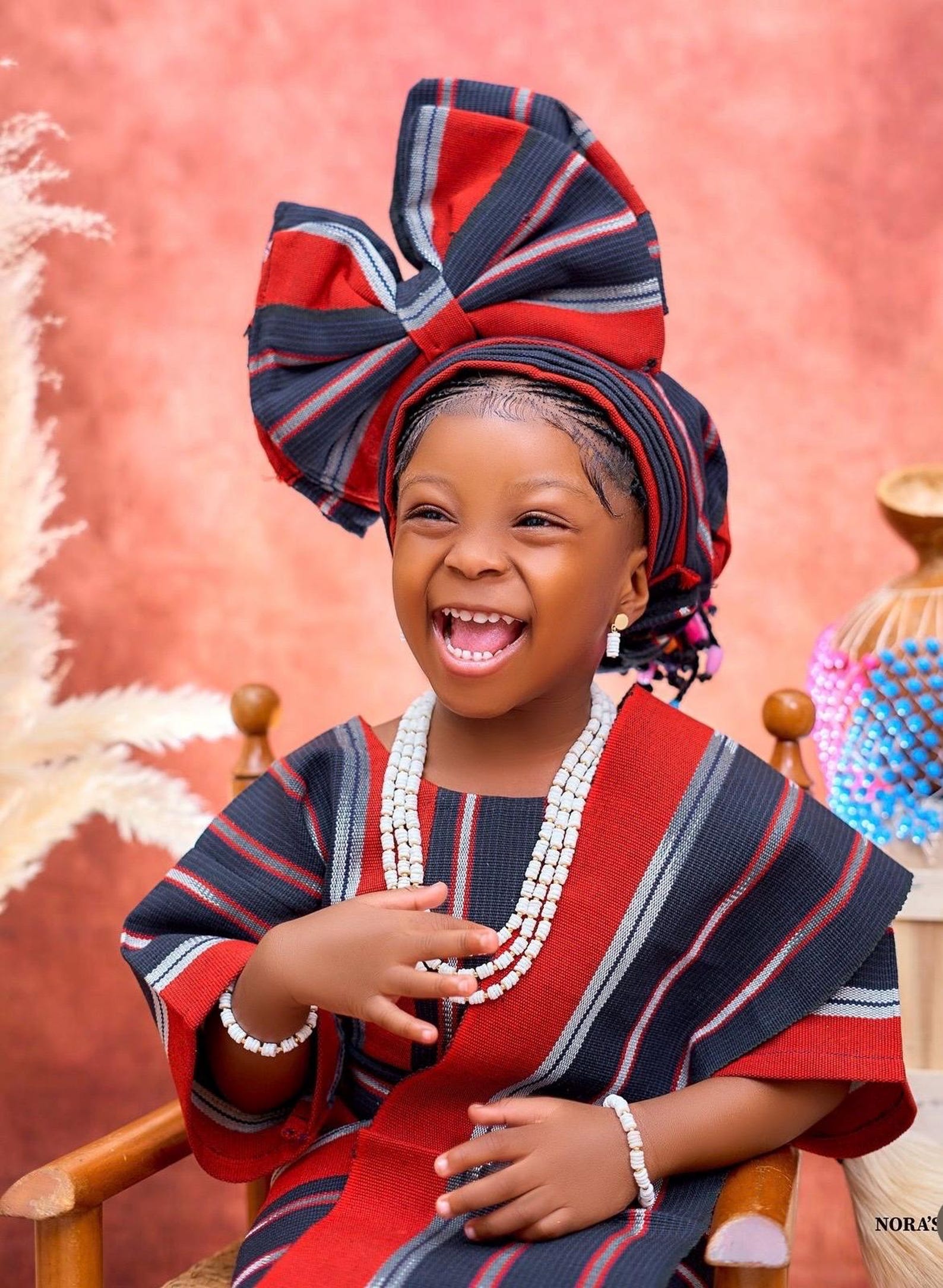 ASOOKE Outfits for Little Girls , African Attire for Kids, Asooke Iro ...