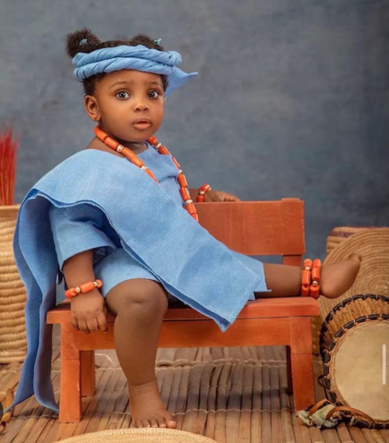 ASOOKE Outfits for Little Girls , African Attire for Kids, Asooke Iro ...