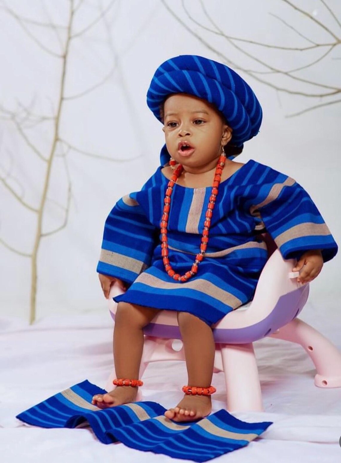 ASOOKE Outfits for Little Girls, African Attire for Kids, Asooke Iro ...