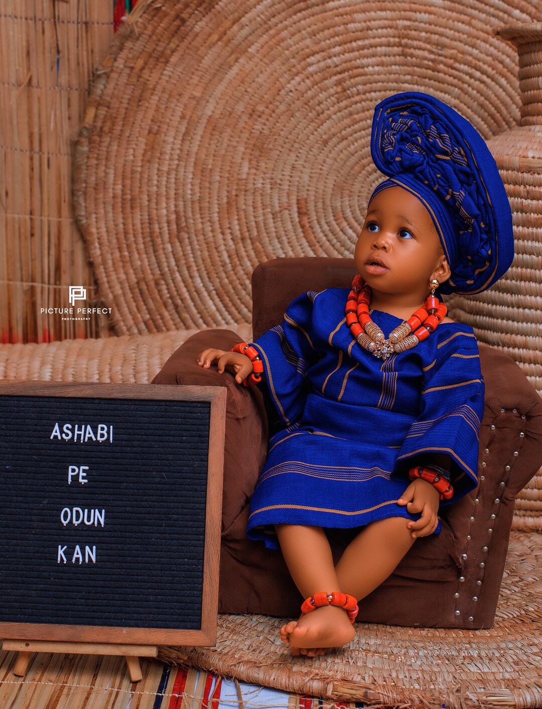 ASOOKE Outfits for Little Girls, African Attire for Kids, Asooke Iro ...