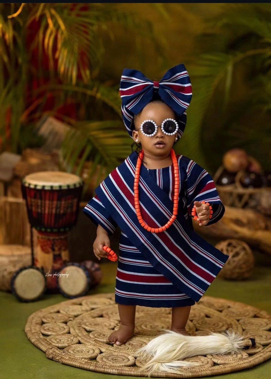 ASOOKE Outfits for Little Girls , African Attire for Kids, Asooke Iro ...