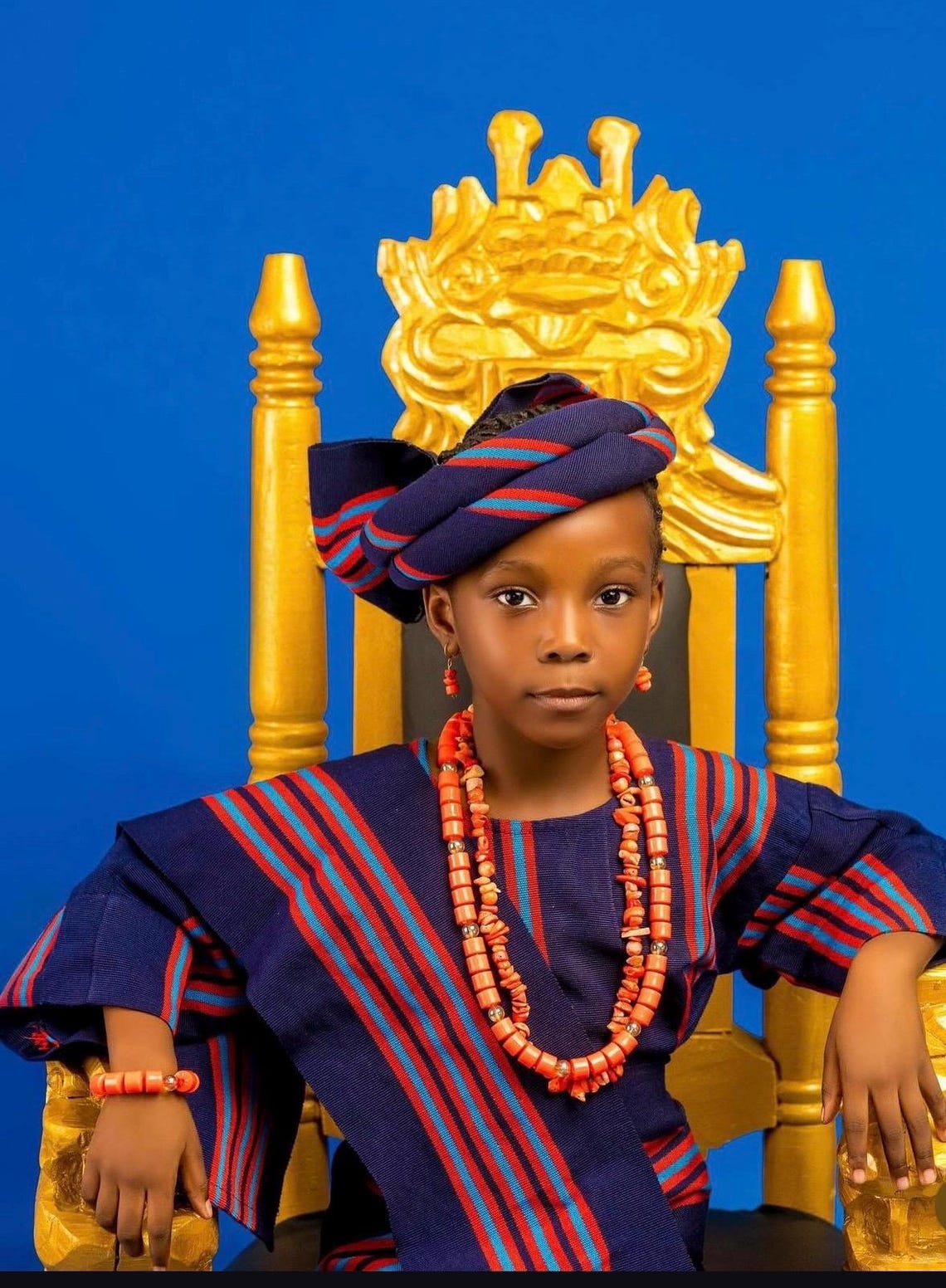 ASOOKE Outfits for Little Girls, African Attire for Kids, Asooke Iro ...