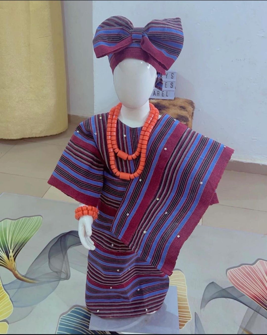 ASOOKE Outfits for Little Girls , African Attire for Kids, Asooke Iro ...