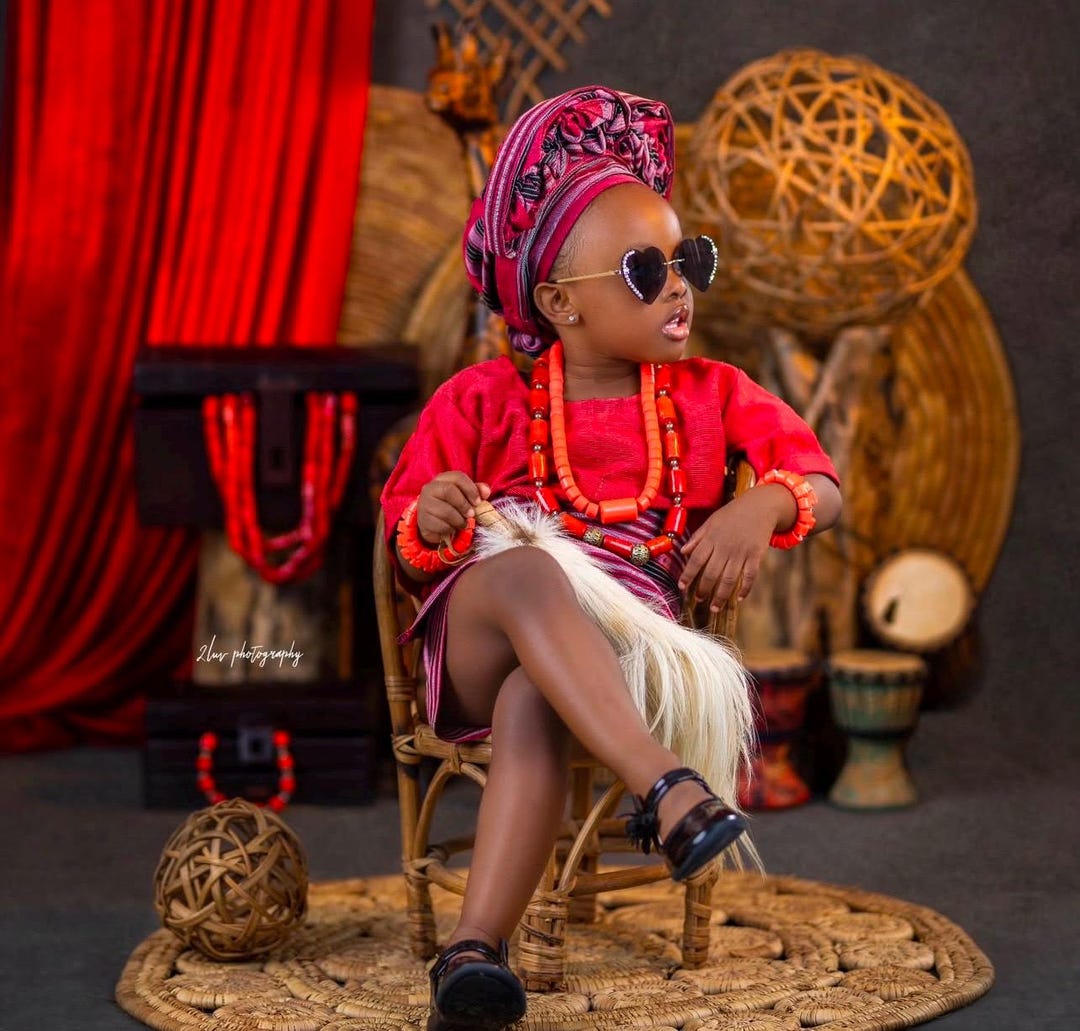 ASOOKE Outfits for Little Girls , African Attire for Kids, Asooke Iro ...