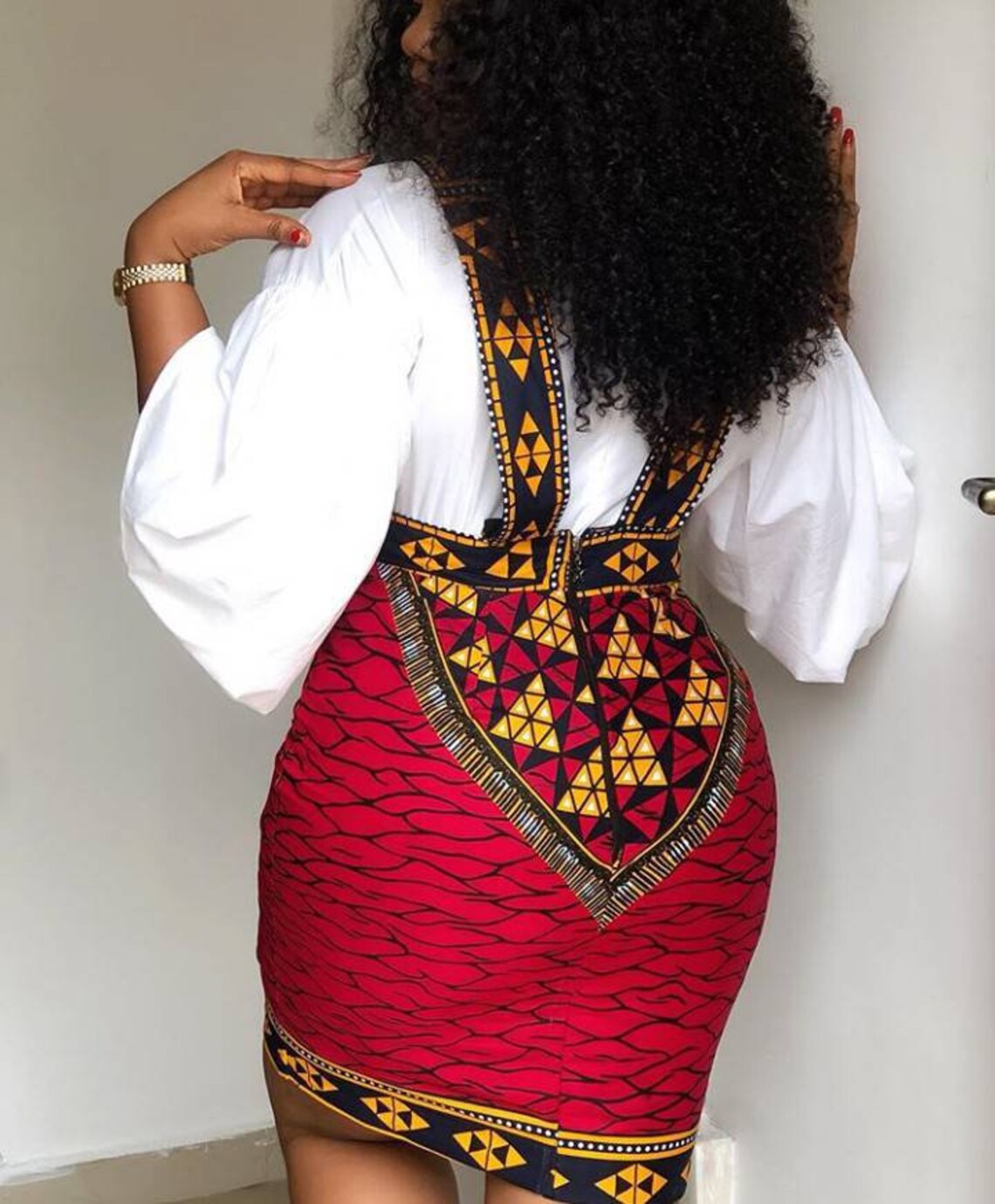 Peace African Print Pinafore Dress / African Wax Dress / - Etsy