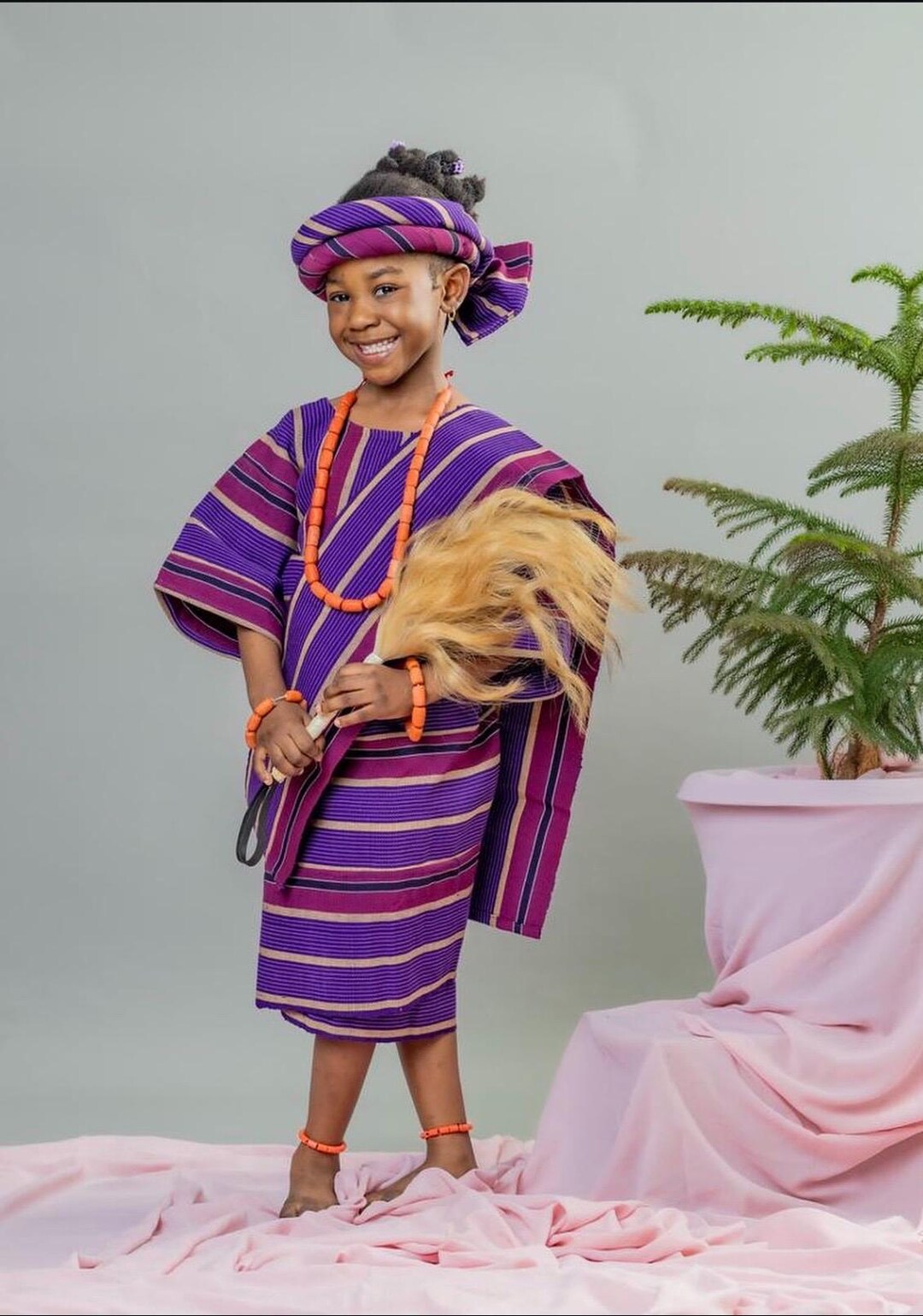 ASOOKE Outfits for Little Girls , African Attire for Kids, Asooke Iro ...