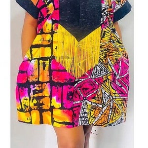 AFRICAN SHIFT DRESS, Ewa African Short Dress, African Clothing for ...