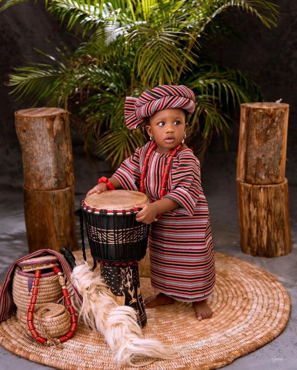 ASOOKE Outfits for Little Girls , African Attire for Kids, Asooke Iro ...