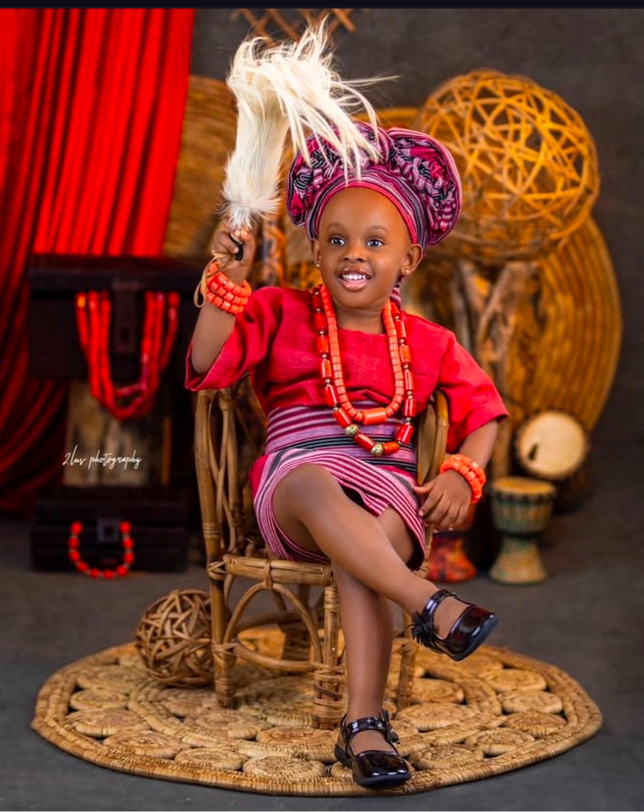 ASOOKE Outfits for Little Girls , African Attire for Kids, Asooke Iro ...