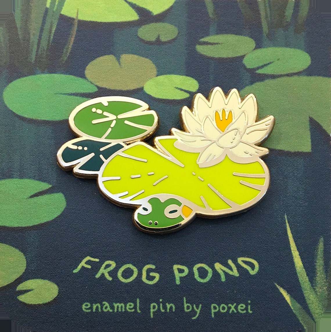 Frog Pond Enamel Pin - Etsy