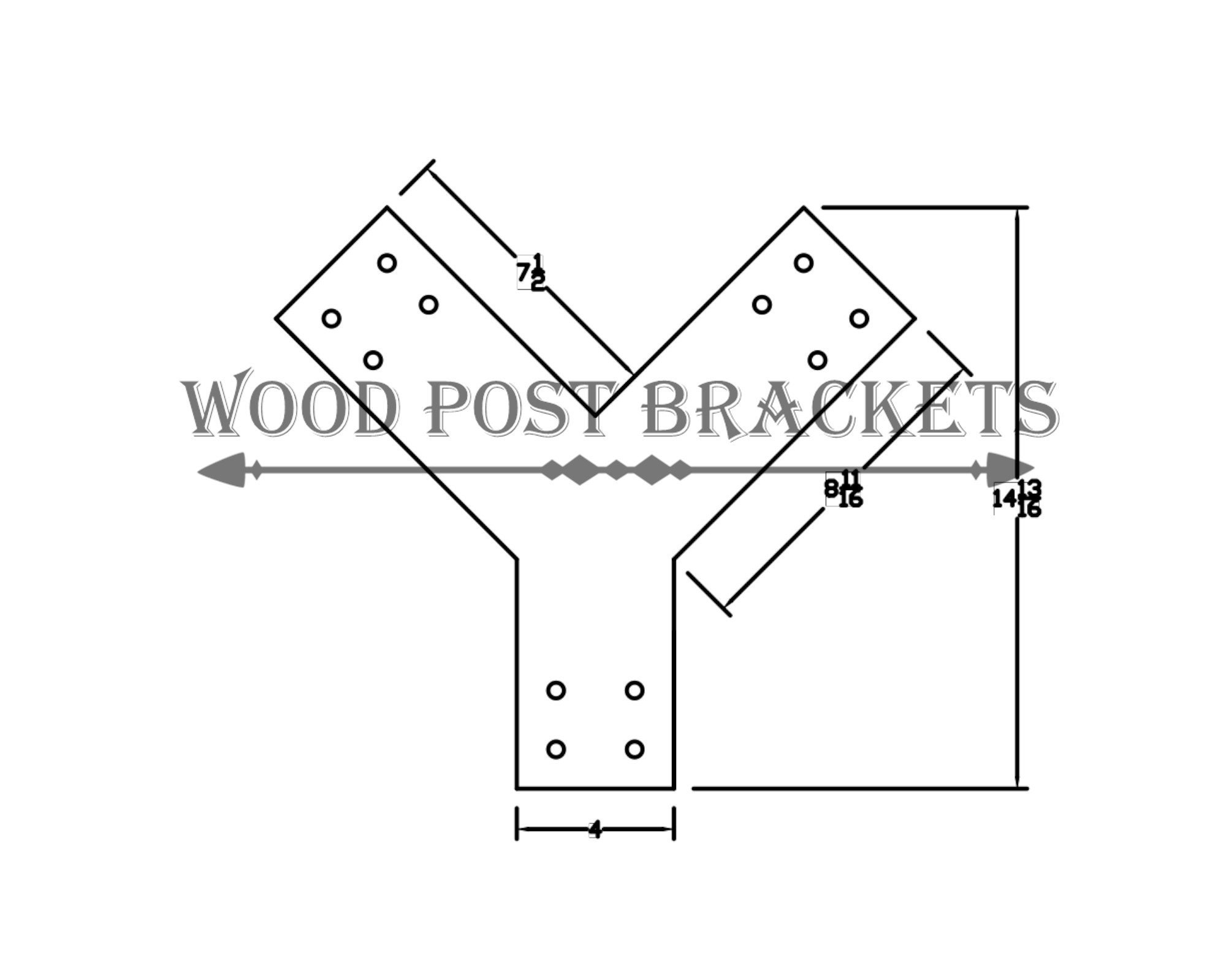 Y Bracket for 6 Post 45 Degree Legs Industrial Design - Etsy