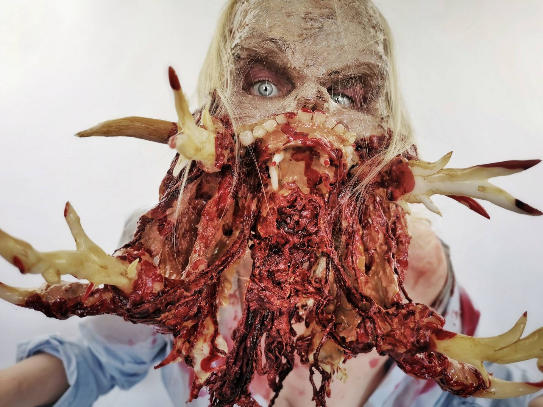 Necromorph Zombie Mask: Hand-painted Latex Halloween Costume - Etsy