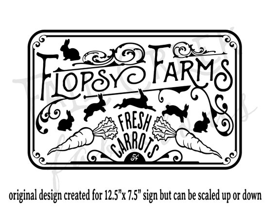 Flopsy Farms Cute Easter DIY Sign SVG PNG Instant Digital | Etsy