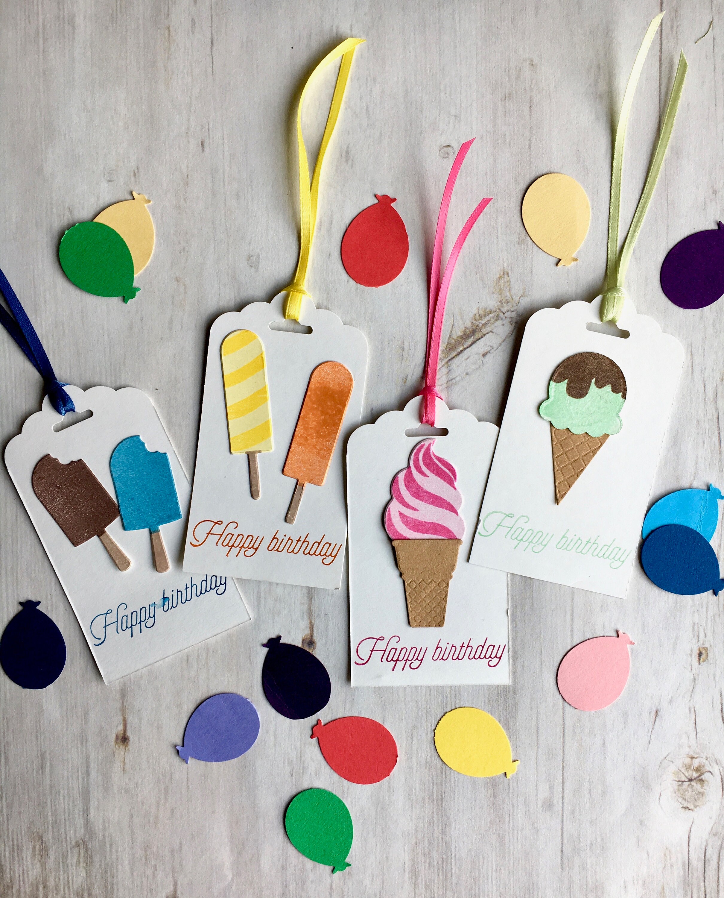 Happy Birthday Gift Tags, Gift Tags, Birthday Ice Cream, Birthday Party ...
