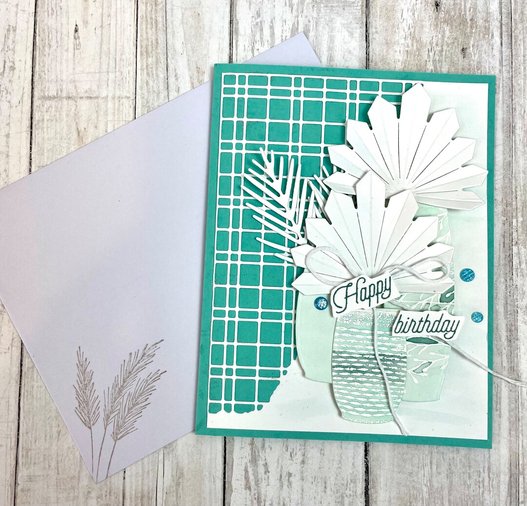 Happy Birthday, Pots , Palms, Earthen Textures, Stampin Up, Greetings ...