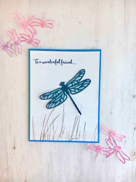 Dragonflieshandmade Cards Dragonfly Card Homemade Cards | Etsy