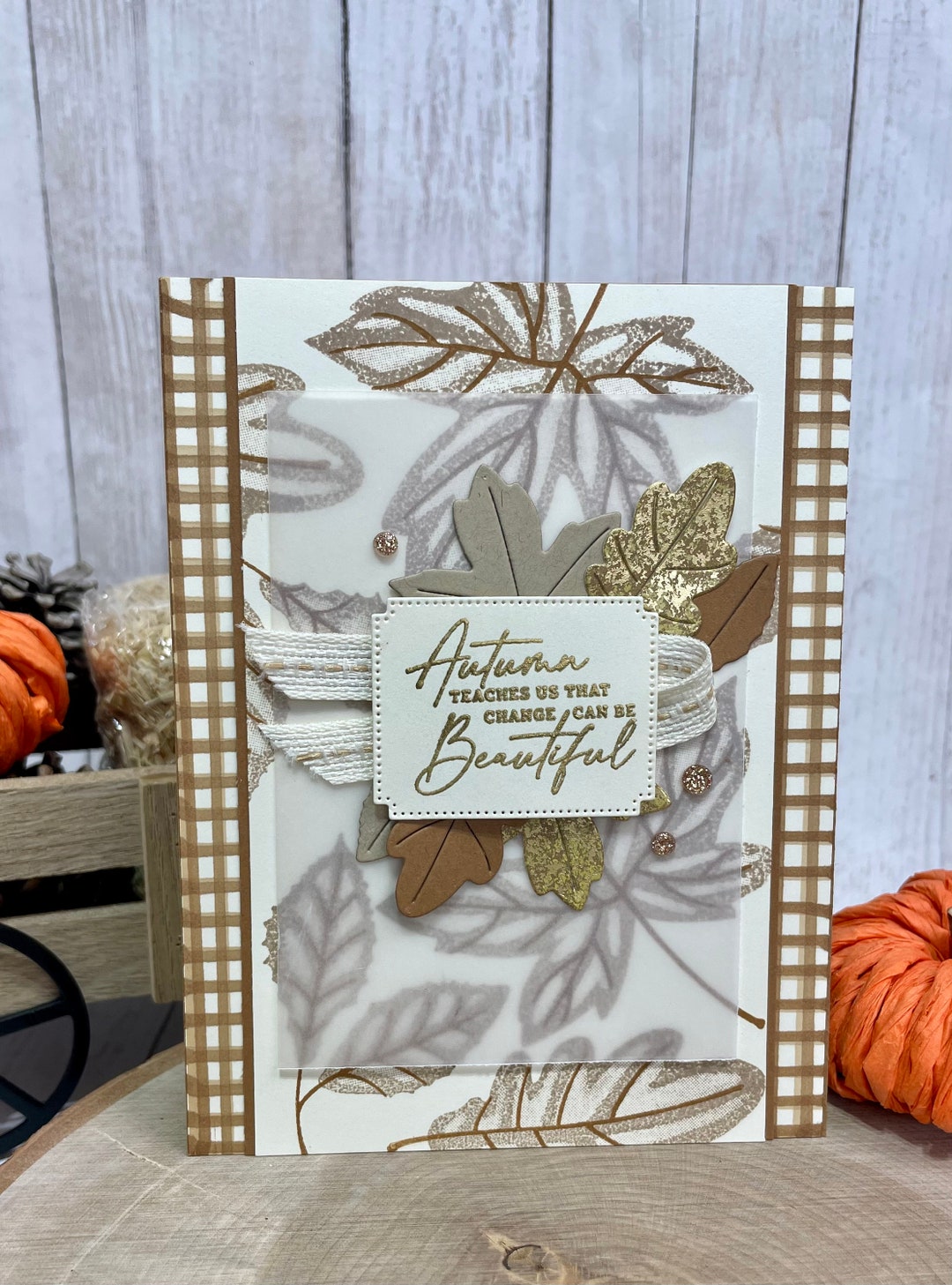 Handmade Thanksgiving Card: Autumn Leaves Holiday Card - Etsy