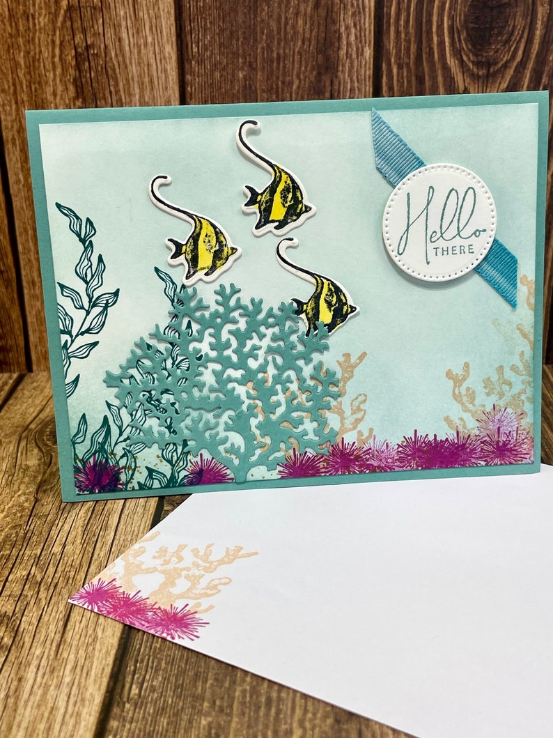 Blank Cards, Ocean Themed Cards, Fish, Stamping Up, Coral Reefs - Etsy