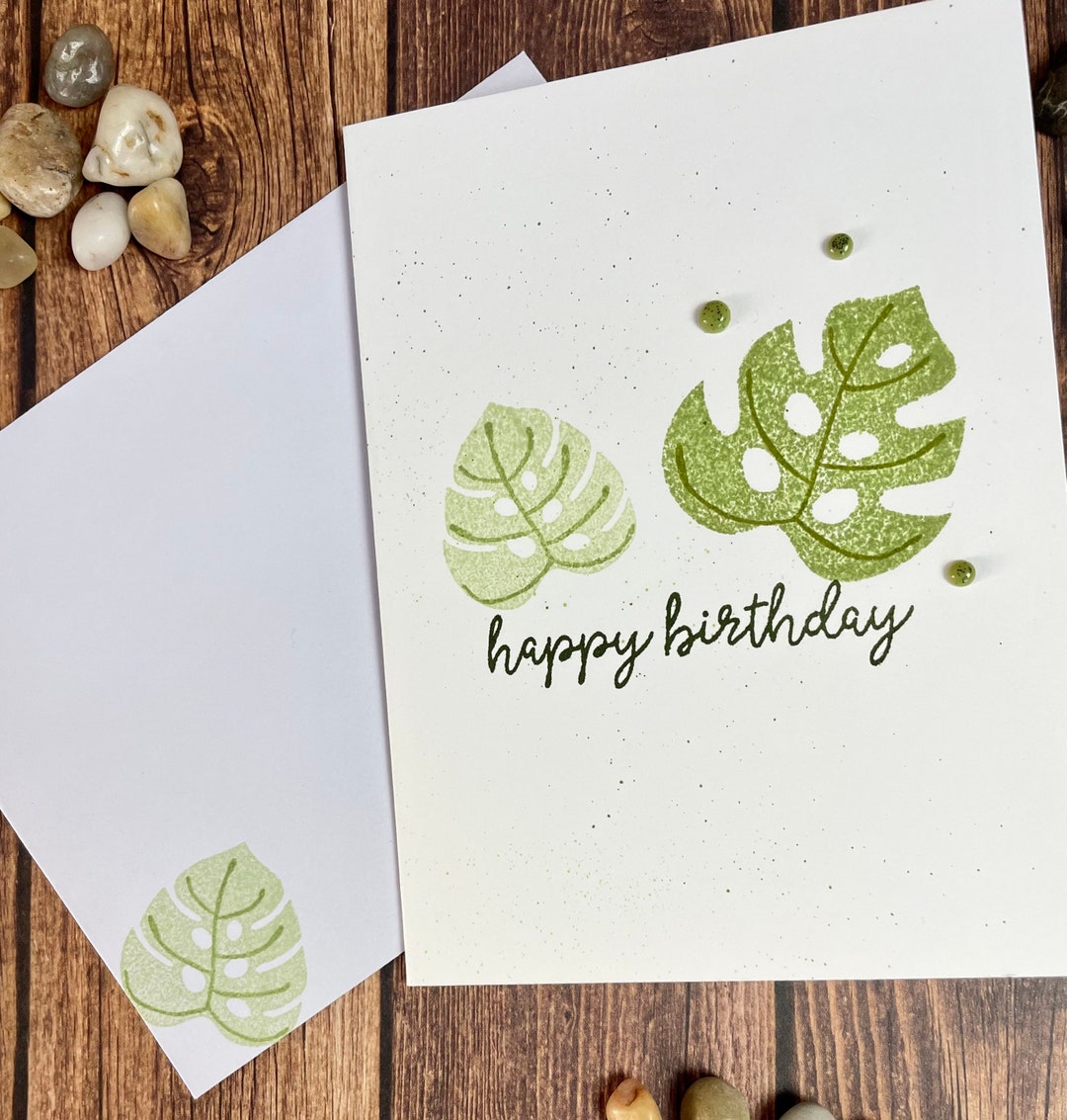 Tropical Leaf Birthday Card, Generic Birthday Cards, Cards, Tropical - Etsy