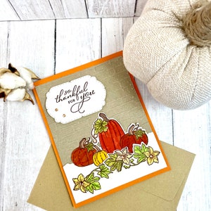 Thanksgiving Cards, Holiday Card, Handmade Thanksgiving Card, Pumpkin ...