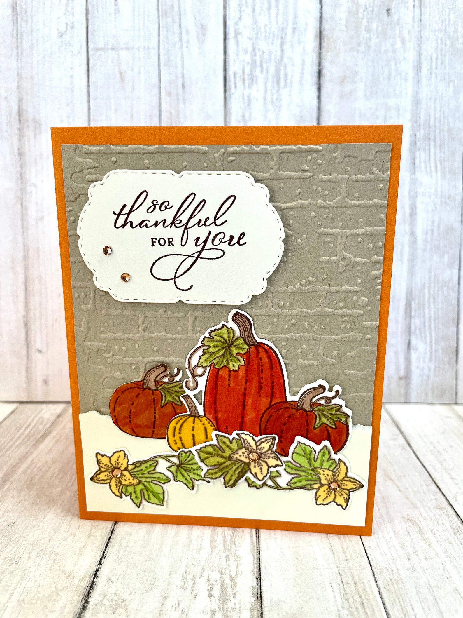 Thanksgiving Cards, Holiday Card, Handmade Thanksgiving Card, Pumpkin ...