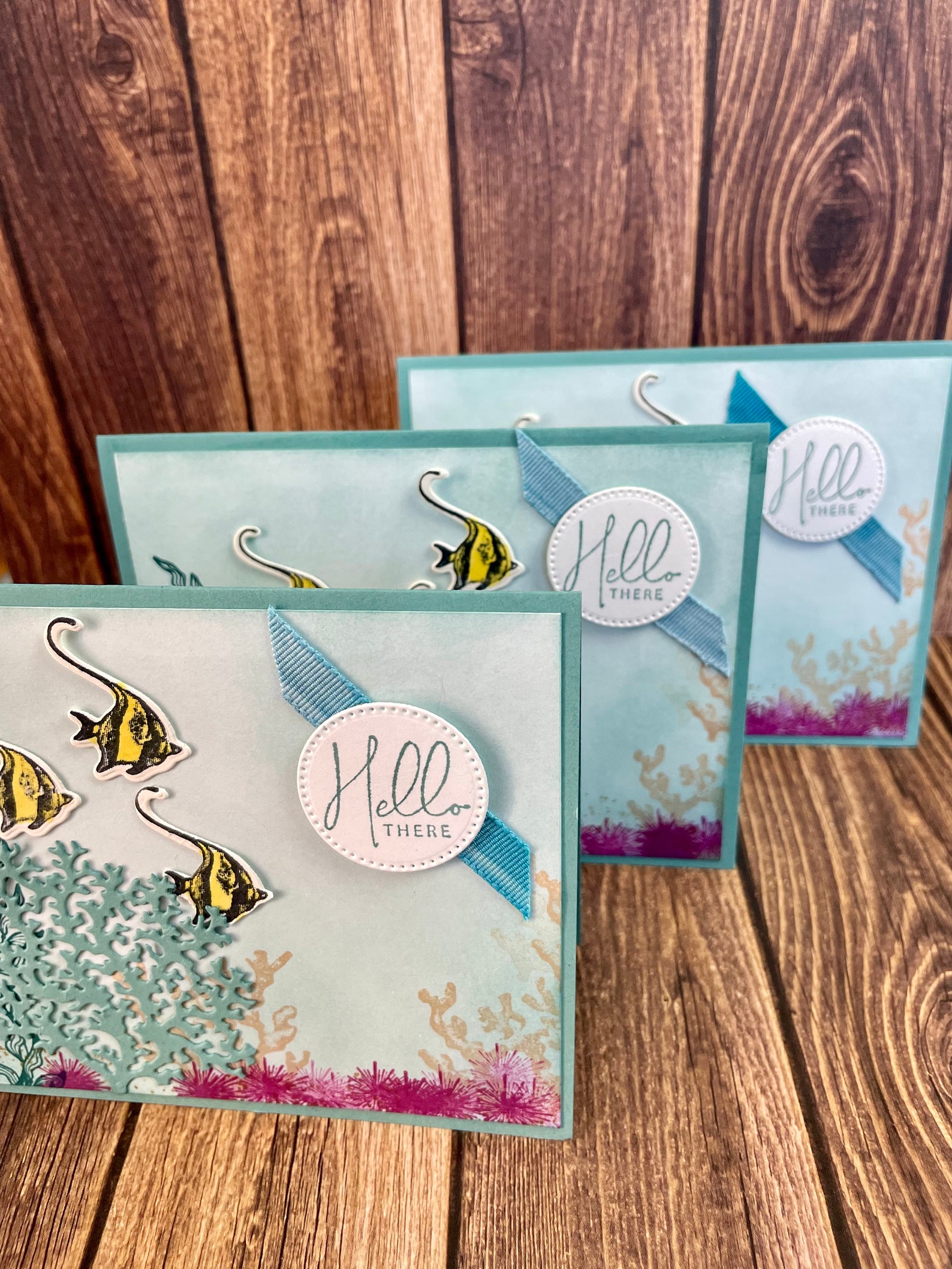 Blank Cards, Ocean Themed Cards, Fish, Stamping Up, Coral Reefs - Etsy