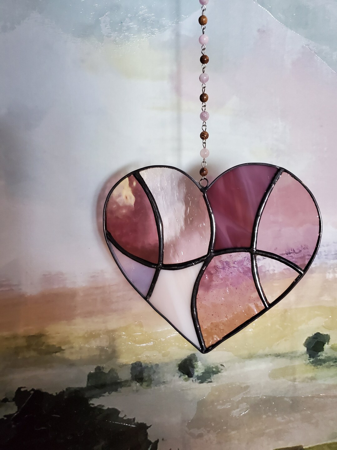 Stained Glass Heart Window Pendant - Etsy