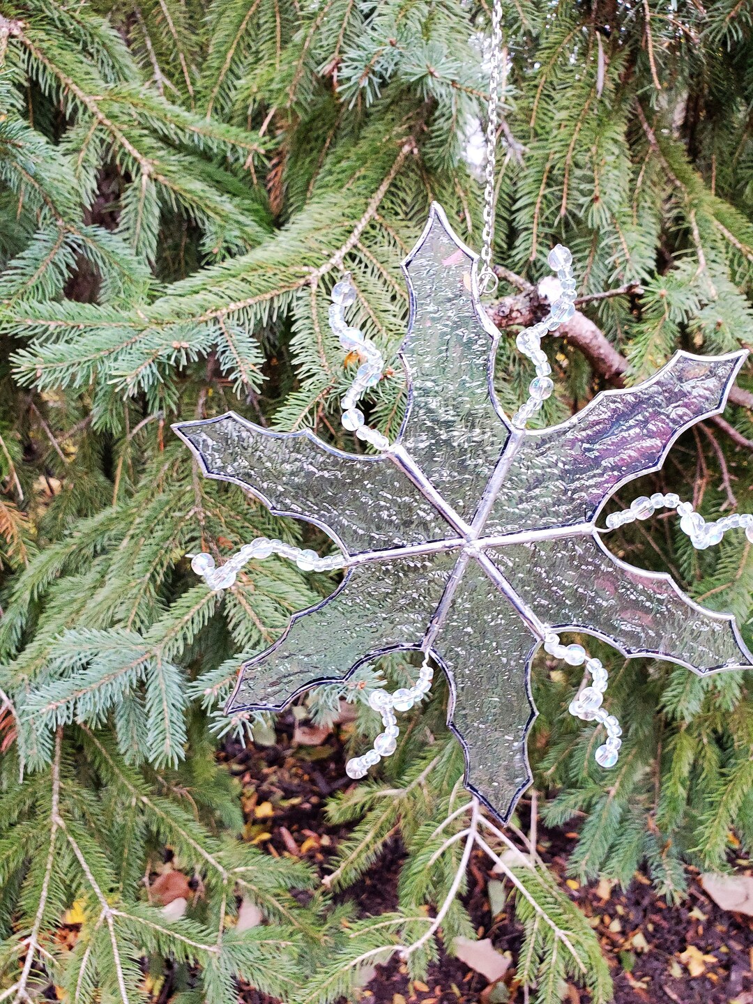 Snowflake Winter Decor Stained Glass - Etsy
