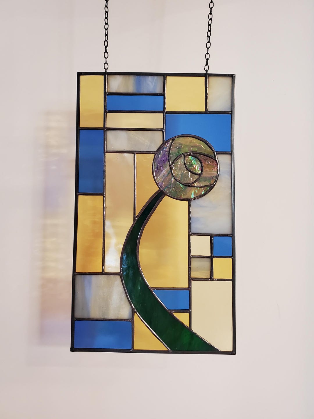 Stained Glass Contemporary Art Panel - Etsy