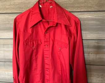 Red Western Shirt - Etsy