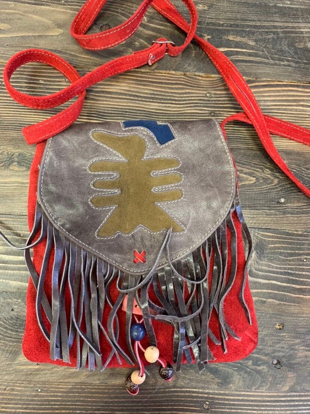 Native American Leather Purse / Leather Purse / Small Red Purse ...