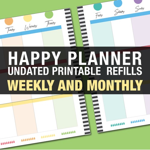 Happy Planner PRINTABLE Monthly / Weekly Planner Refills PDF - Etsy