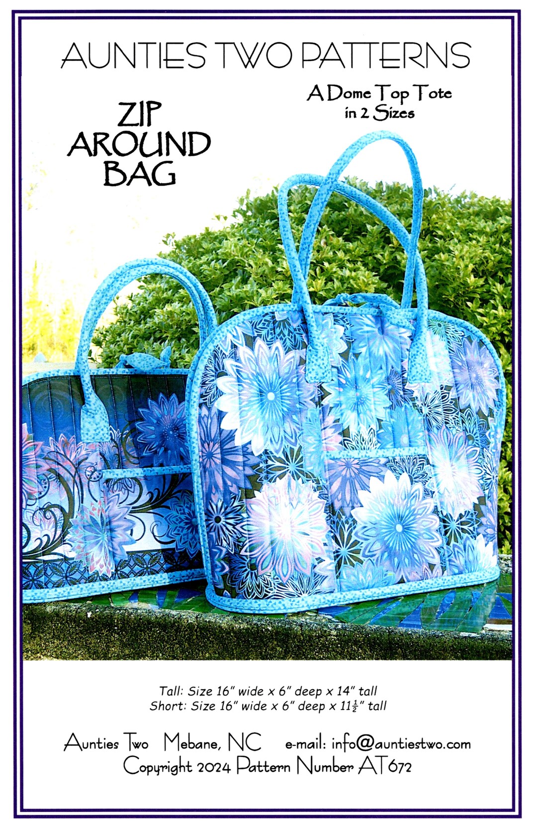 Zip Around Bag *pattern* (includes 1 Set of Bag Bottoms) By: Auntie's ...