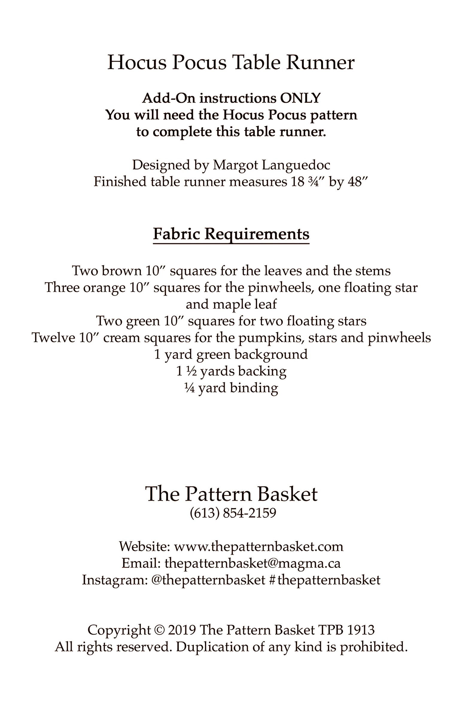 Hocus Pocus *quilt Pattern - Layer Cake & Scrap Friendly* And/or Table ...