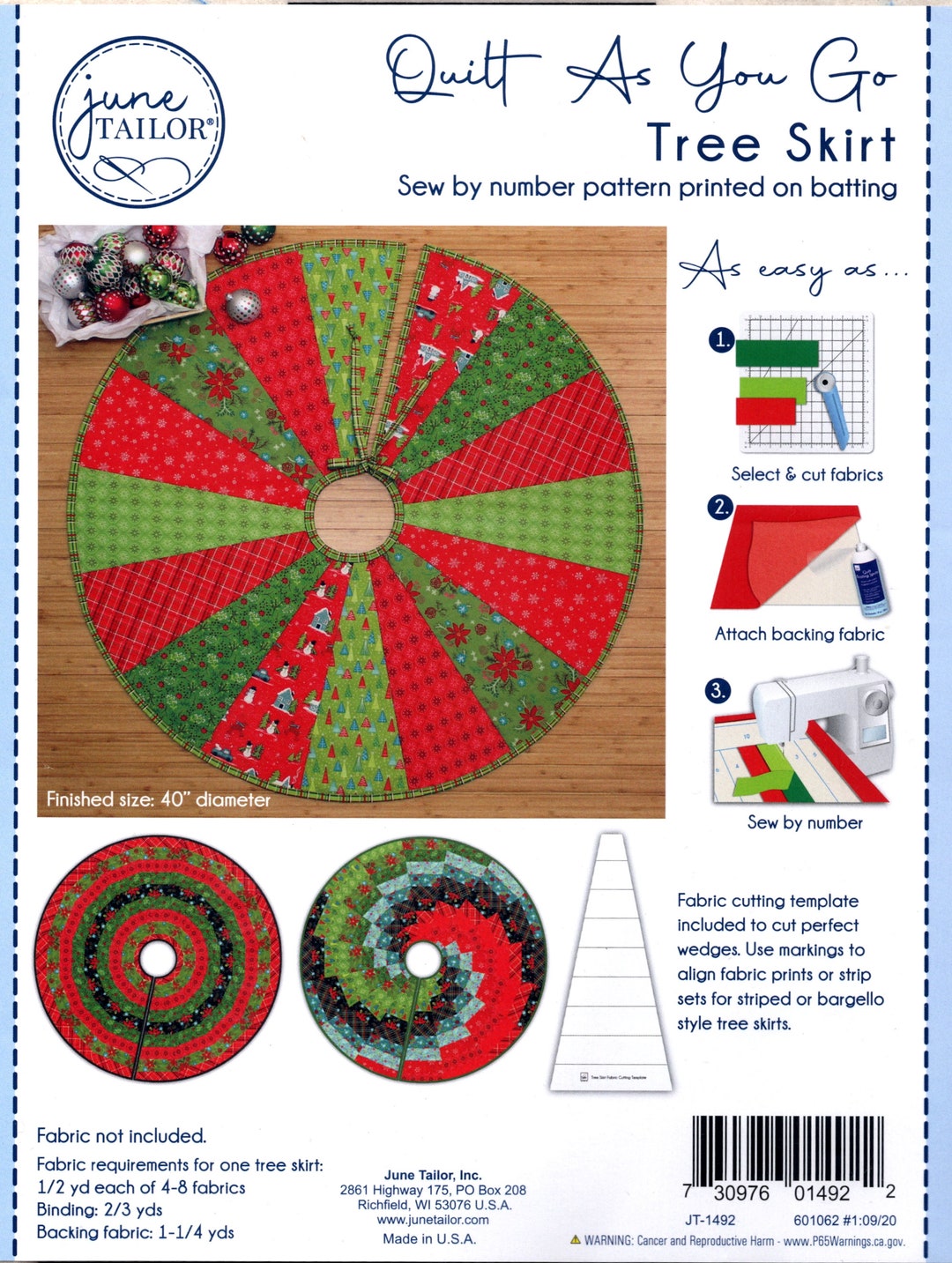 Quilt as You Go Tree Skirt *pre-printed Batting* From: June Tailor - Etsy