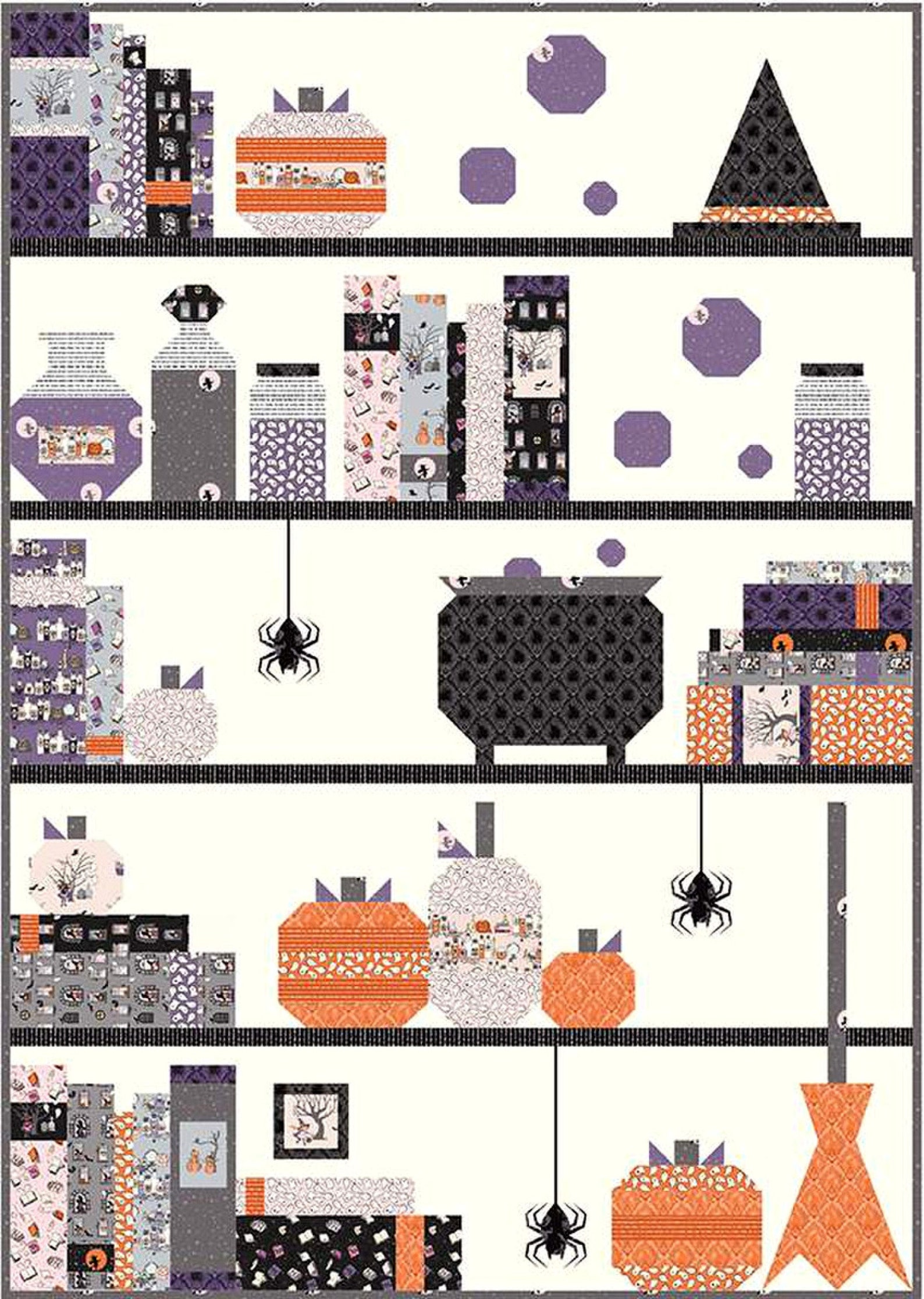 Spookie Shelfie Quilt (A Fat Quarter Friendly Quilt Pattern) By ...