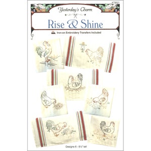 Rise & Shine "chicken" *iron-on Embroidery Transfer Designs* By ...