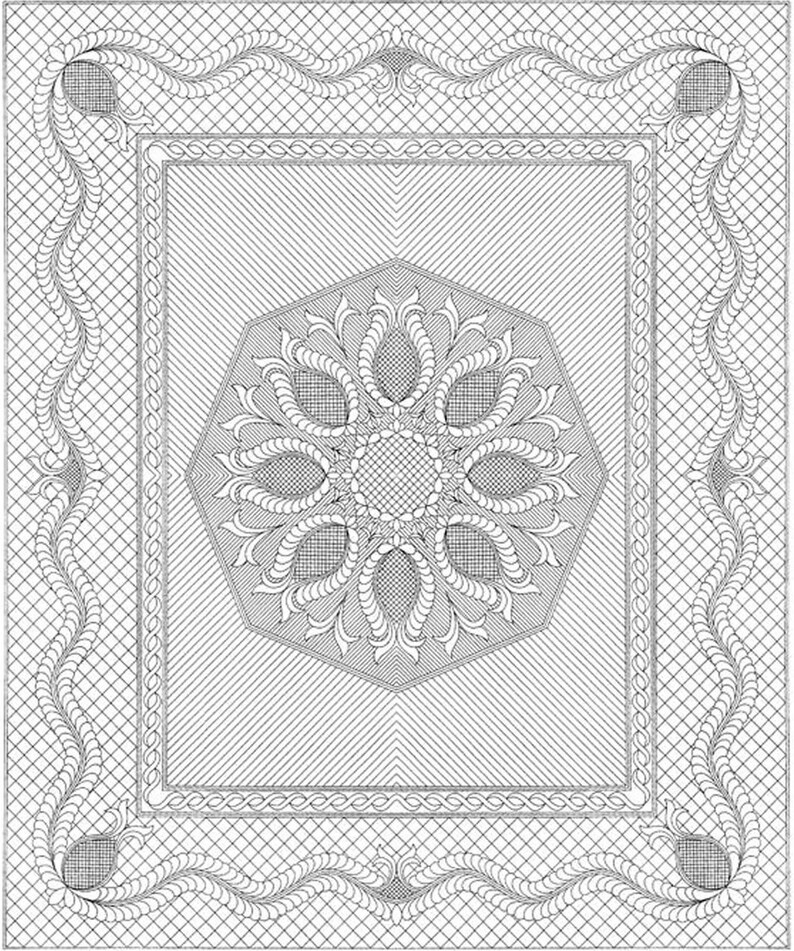Feathered Pineapple in WHITE Muslin * Pre-printed Wholecloth Quilt Top ...