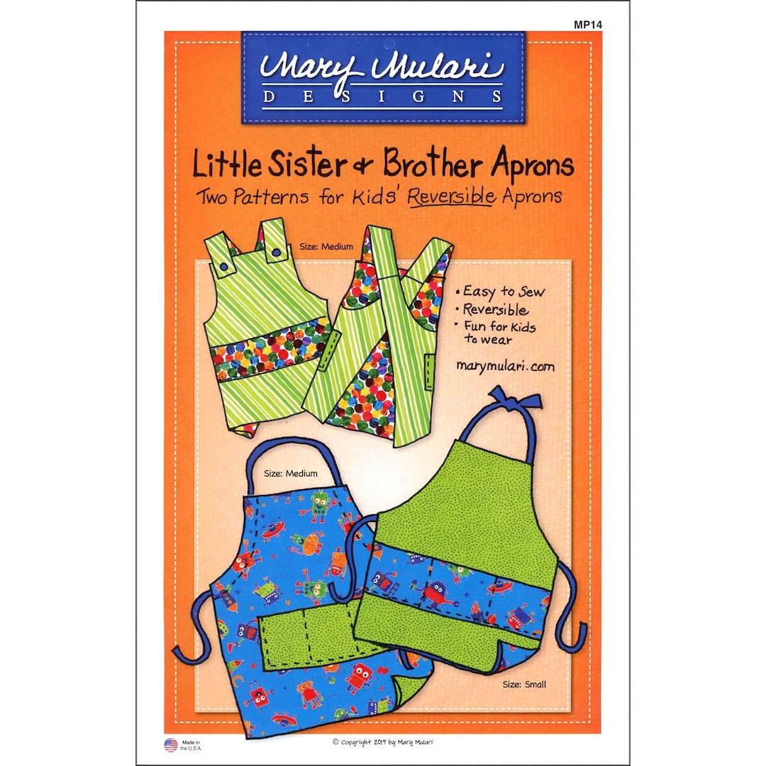 Little Sister & Brother Aprons *two Designs for Kids' Reversible Aprons ...