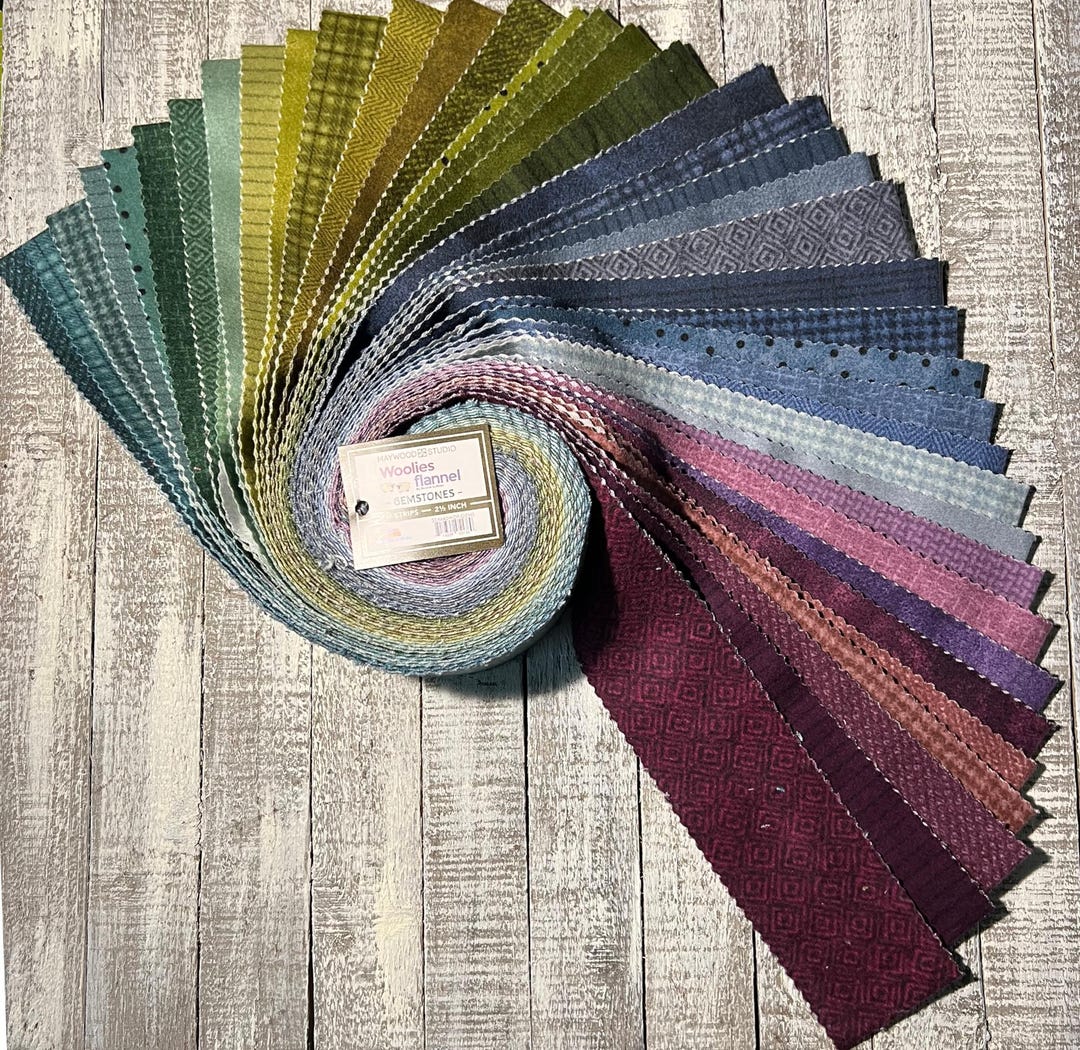Gemstones - Woolies Flannel Strips (2.5" X 44") - 40 Pieces By: Bonnie ...